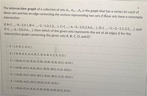 solved the intersection graph of a collection of sets a1