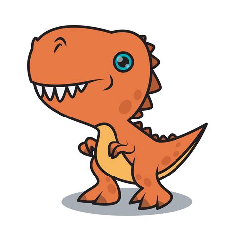 Vector Cartoon Cute Baby Dino T Rex Vector Art At Vecteezy