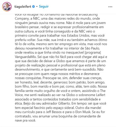 Ap S Pol Mica Pai Defende Tiago Leifert Nas Redes Orgulho De Voc