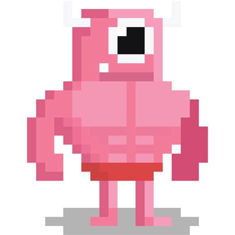 P Xel Arte Linda Monstruo Personaje Png