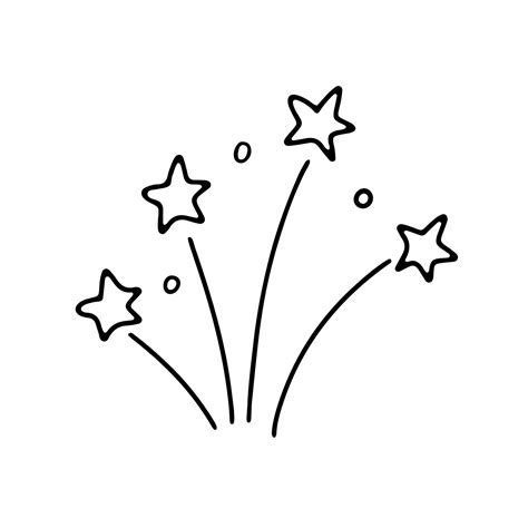 Celebration Clipart Party Time Doodle Stars Hand Drawn Line Icon