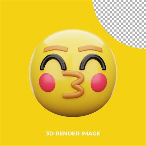 D Emoji K Ssendes Gesicht Mit Geschlossenen Augen Premium Psd Datei