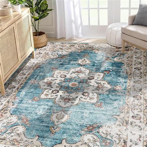 Mcadore Machine Washable Rug 5x7 Area Rugs For Living Room Boho Vintage