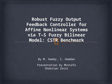 pptx robust fuzzy output feedback controller for affine nonlinear systems via t s fuzzy