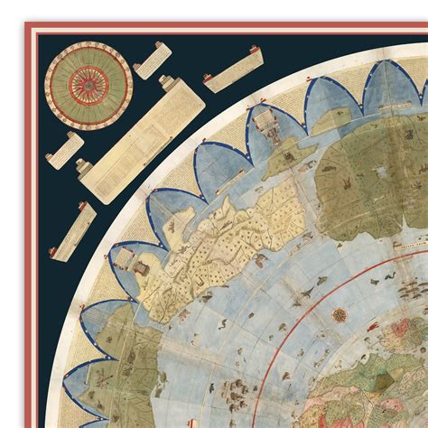 Ancient Flat Earth Map Poster Urbano Monte 1587 Antique Etsy