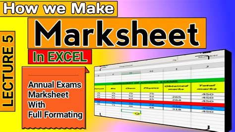 How To Make Marksheet In Excel In Hindi YouTube