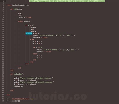 Poo Funciones Ruby Maximo Comun Divisor Tutorias Co