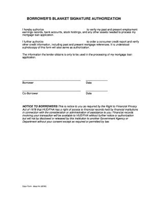 Blank Borrower Authorization Form Fill And Sign Printable Template Online