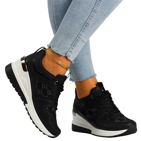 CZARNE BUTY DAMSKIE SPORTOWE SNEAKERSY WIĄZANE 13306158542 Allegro pl