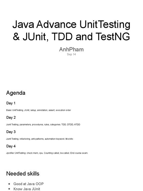 java advance unittesting and junit tdd and testng anhpham pdf test driven development unit