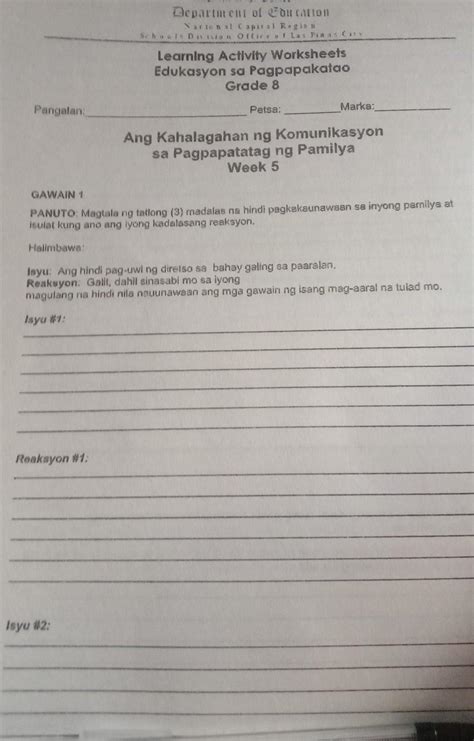 Week 3 GAWAIN 1 PANUTO Magtala Ng Tatlong 3 Madalas Na Hindi