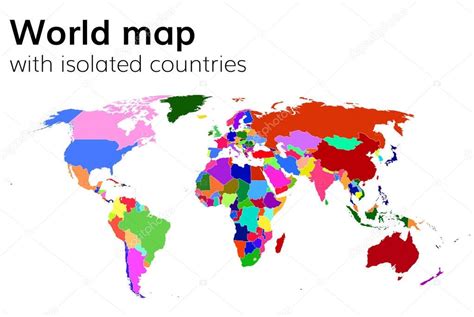Mapa político del mundo con países y continentes aislados Mapa