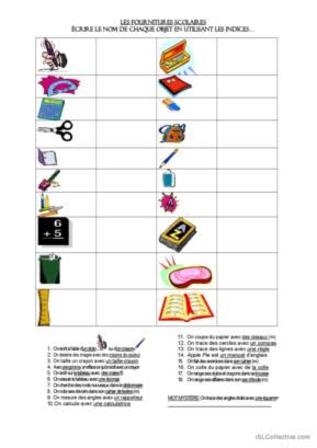 25 Fournitures Français FLE fiches pedagogiques pdf doc