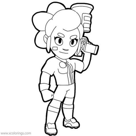 Brawl Stars Coloring Pages Shelly S Portrait Xcolorings