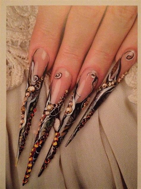 Nail Art Acrylic Nails Stiletto Long Acrylic Nails Long Nails Unique
