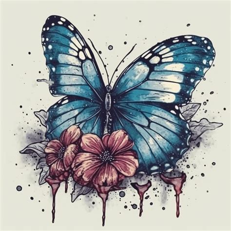 Pintura Em Aquarela De Uma Linda Borboleta Foto Premium