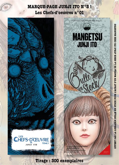 Marque pages Manga Luxe Bulle en Stock 3 Chefs d œuvres Junji Ito