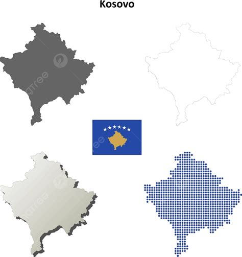 Kosovo Outline Map Set Kosovo Outline Map Map Isolated Kosovo Country