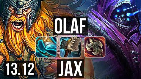 OLAF Vs JAX TOP 6 Solo Kills 400 Games 7 2 5 KR Master 13 12