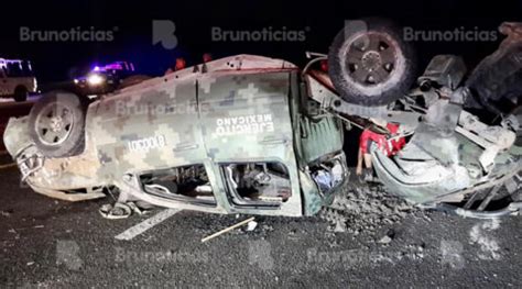 Mueren 2 soldados y 9 más heridos tras choque en carretera Pénjamo La
