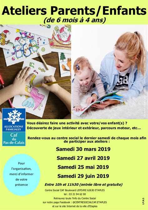D Couvrez Les Ateliers Parents Enfants De Mois Ans De Mars