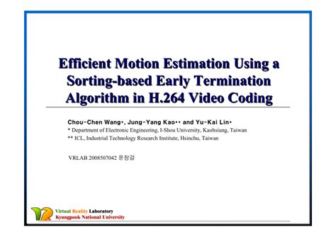 pdf efficient motion estimation using a sorting based early termination algorithm in h 264