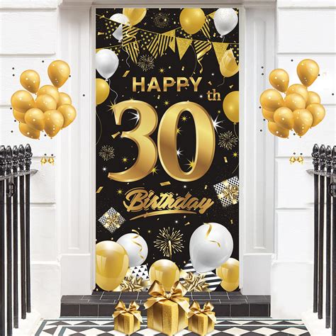 Buy 30th Birthday Banner 30th Birthday Decorations Black Gold 30th