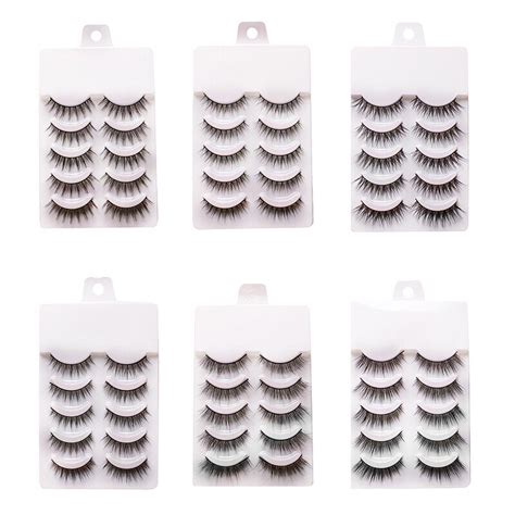 Pairs Natural Short Cross False Eyelashes Handmade Makeup Fake Eye