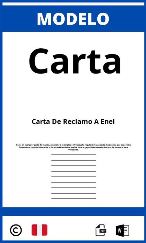 Modelo De Carta De Reclamo A Enel 2024