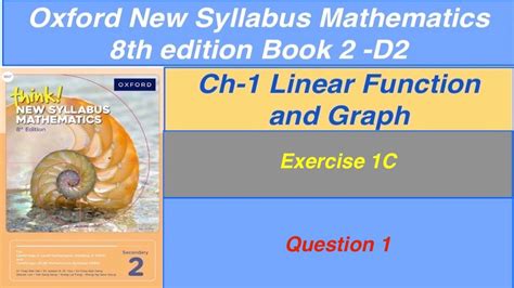 Exercise 1C Question 1 Oxford New Syllabus Mathematics 8th Edition Book