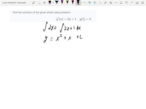 Solved Find The Solution Of The Given Initial Value Problem Y X