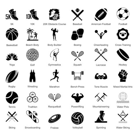 Conjunto De Iconos De Deporte Vector Premium