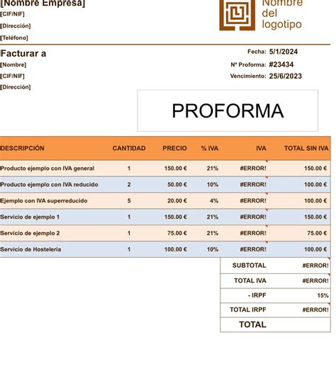 Top 5 Plantillas De Excel Gratis Para Hacer Facturas Proforma