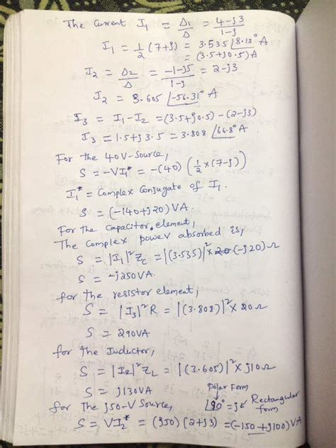 Solved Find The Complex Power Absorbed By Each Of The Five Elements