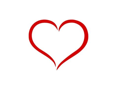 Premium Photo Red Heart Shape Icon Silhouette Drawing Love Symbol