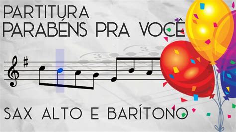 Partitura Parabéns pra você Sax alto e barítono Instr em Eb YouTube