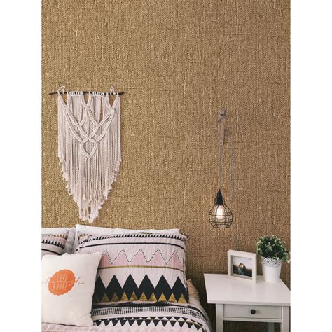 Papier peint intissé effet toile de jute Papier peint Déco maison