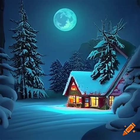 Step Into A Winter Wonderlanda Quiet Village Embraced By Snow Laden