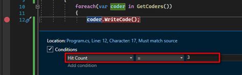 Visual Studio How To Use Conditional Breakpoints Makolyte