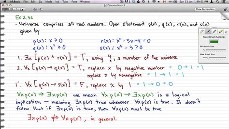 Discrete Math 1 Tutorial 38 Quantifiers Example YouTube