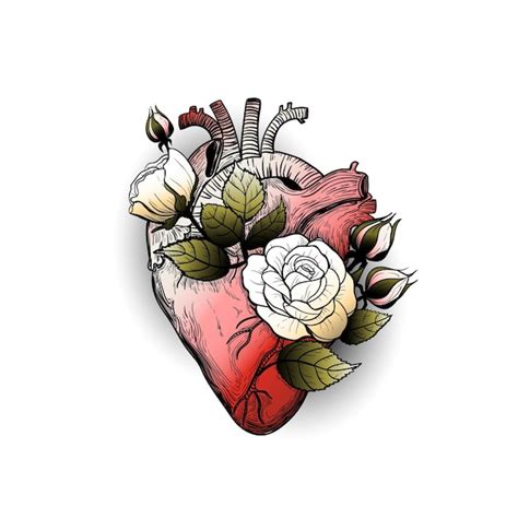 Discover More Than 63 Anatomical Heart Tattoo With Flowers In Cdgdbentre
