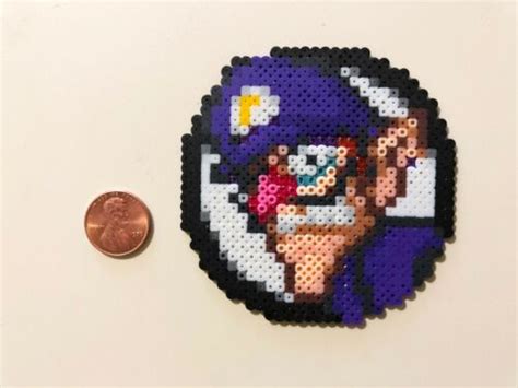 Waluigi Super Mario Bros Mini Bead Sprite Perler Artkal Pixel Art Icon