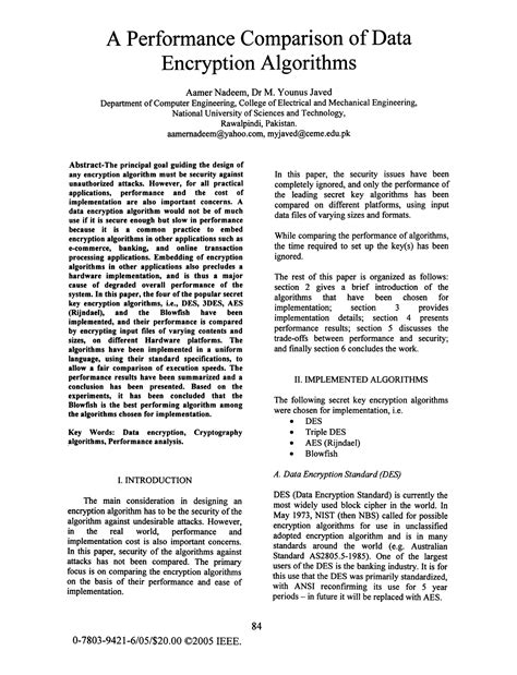 a performance comparison of data encryption algorithms pdf download available