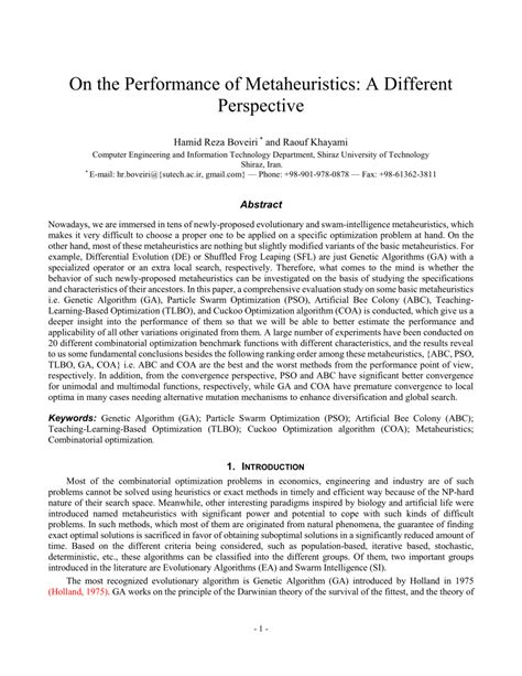 pdf on the performance of metaheuristics a different perspective
