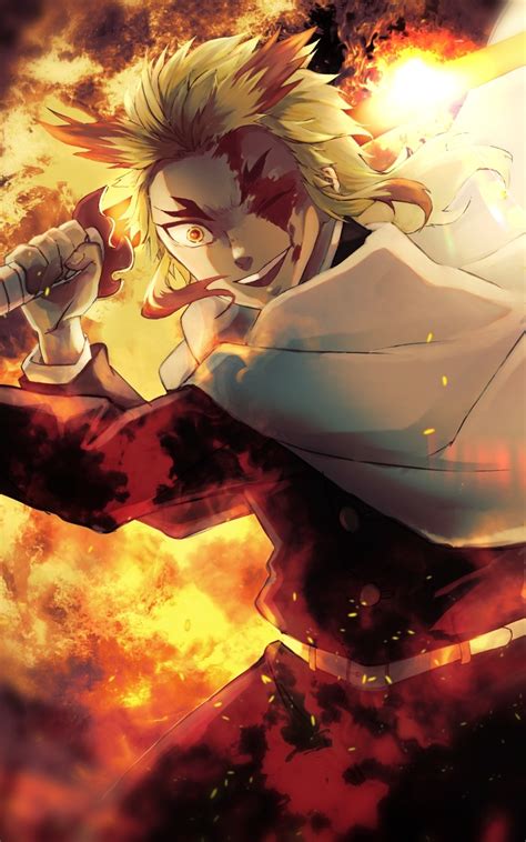 X Resolution Kyojuro Rengoku Fight Mode Demon Slayer Kimetsu No