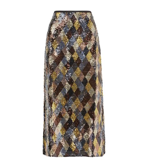 Womens Rixo Gold Sequinned Kelly Midi Skirt Harrods Countrycode