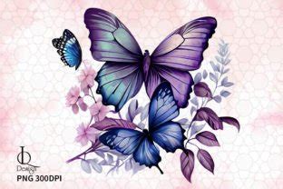 Blue Purple Butterfly Watercolor Graphic By Lq Design Creative Fabrica