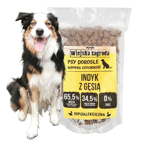 KARMA DLA PSA WIEJSKA ZAGRODA INDYK Z GĘSIĄ 1kg NA WAGĘ DLA RAS