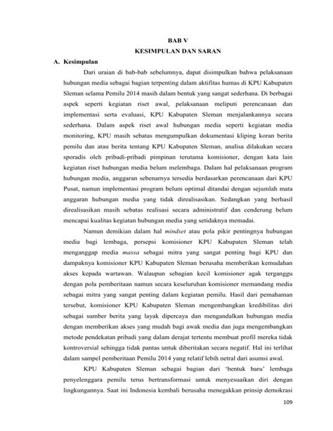 Bab V Kesimpulan Dan Saran A Kesimpulan Dari