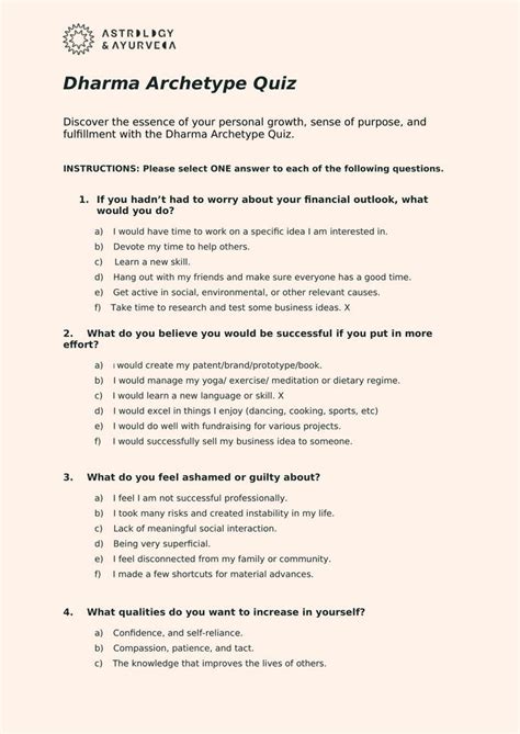Dharma Archetype Quiz A A